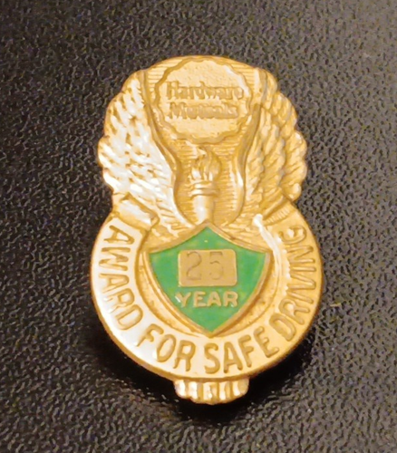 Vintage Hardware Mutuals 25 Years Safe Driver Award Pin Badge, 1/10 10K ...