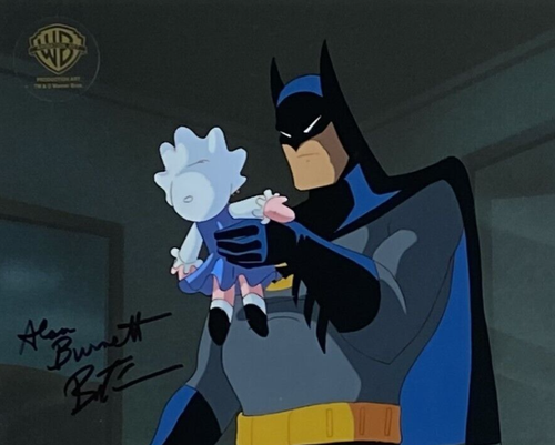 Bruce Timm Rare Batman Cel Signed 2x See No Evil Squinting At Doll Btas