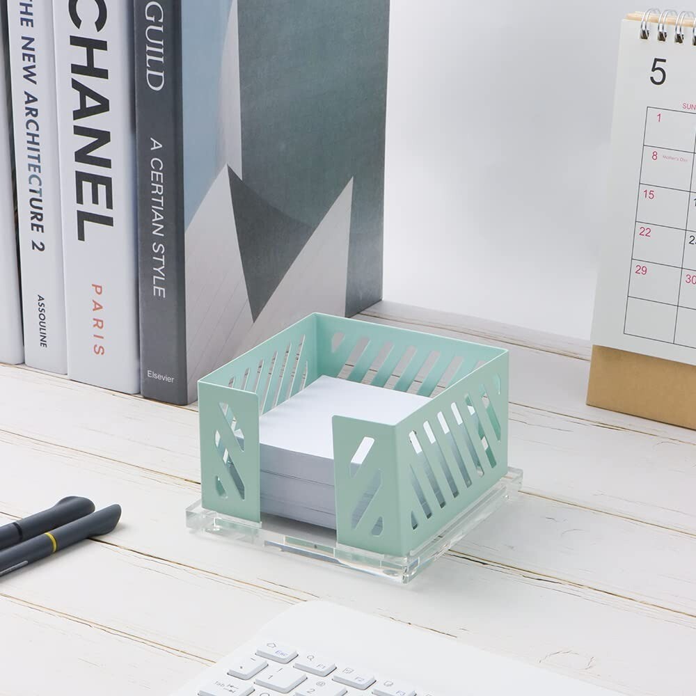 Green Memo For Home Supplies Pad Dispenser Cube Holder Note | eBay