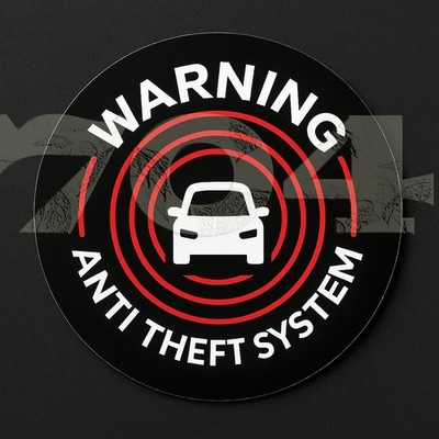 4 Car Alarm DECALS Security System Window STICKERS, black background ...