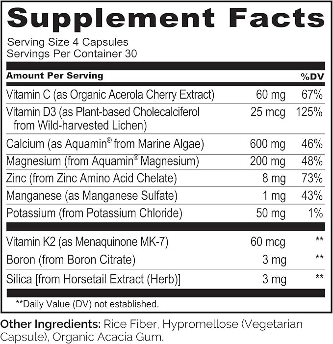 NATURELO Calcium for Bone Strength – 120 Capsules | Plant-Based Calcium ...