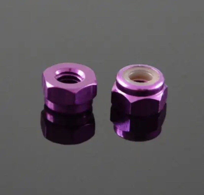 TRX-4M wheel nuts (4) Purple Finish - Aluminum Adapter Traxxas TRX4M 1: ...