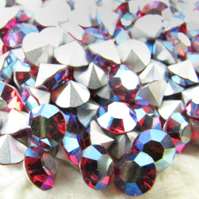 Swarovski Vintage AB Light Siam Rhinestones w/Silver Foil Backs SS 29 ...