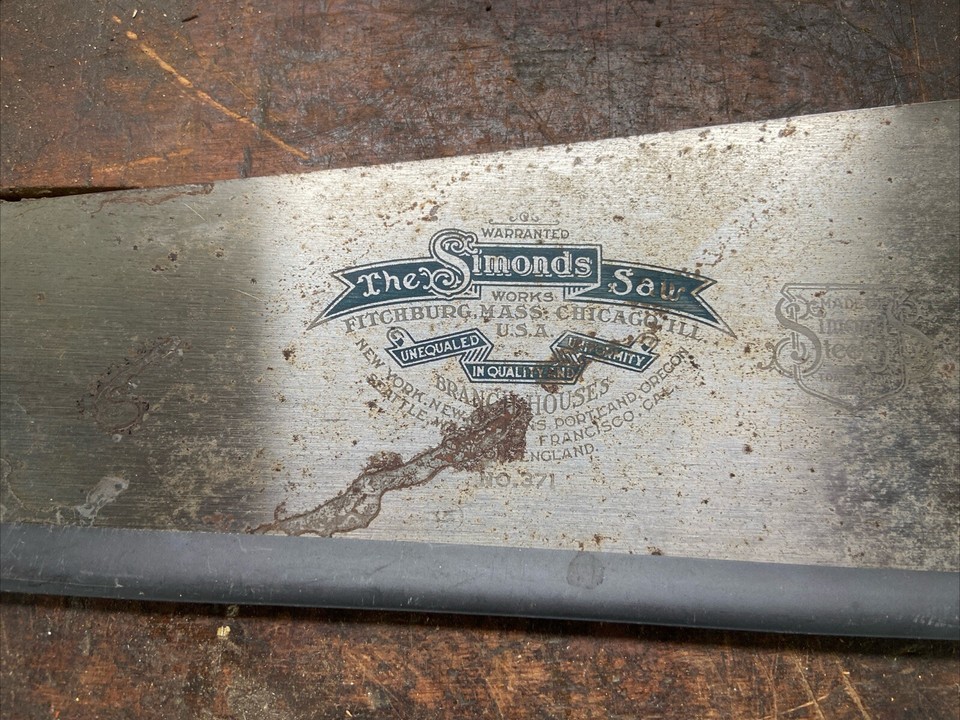 Antique Simonds Crosscut 26" Hand Saw No.371 - Fine Saw | eBay