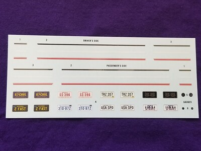1967 Chevelle SS Pro Street DECAL SHEET From AMT 1:25 Model Kit | eBay
