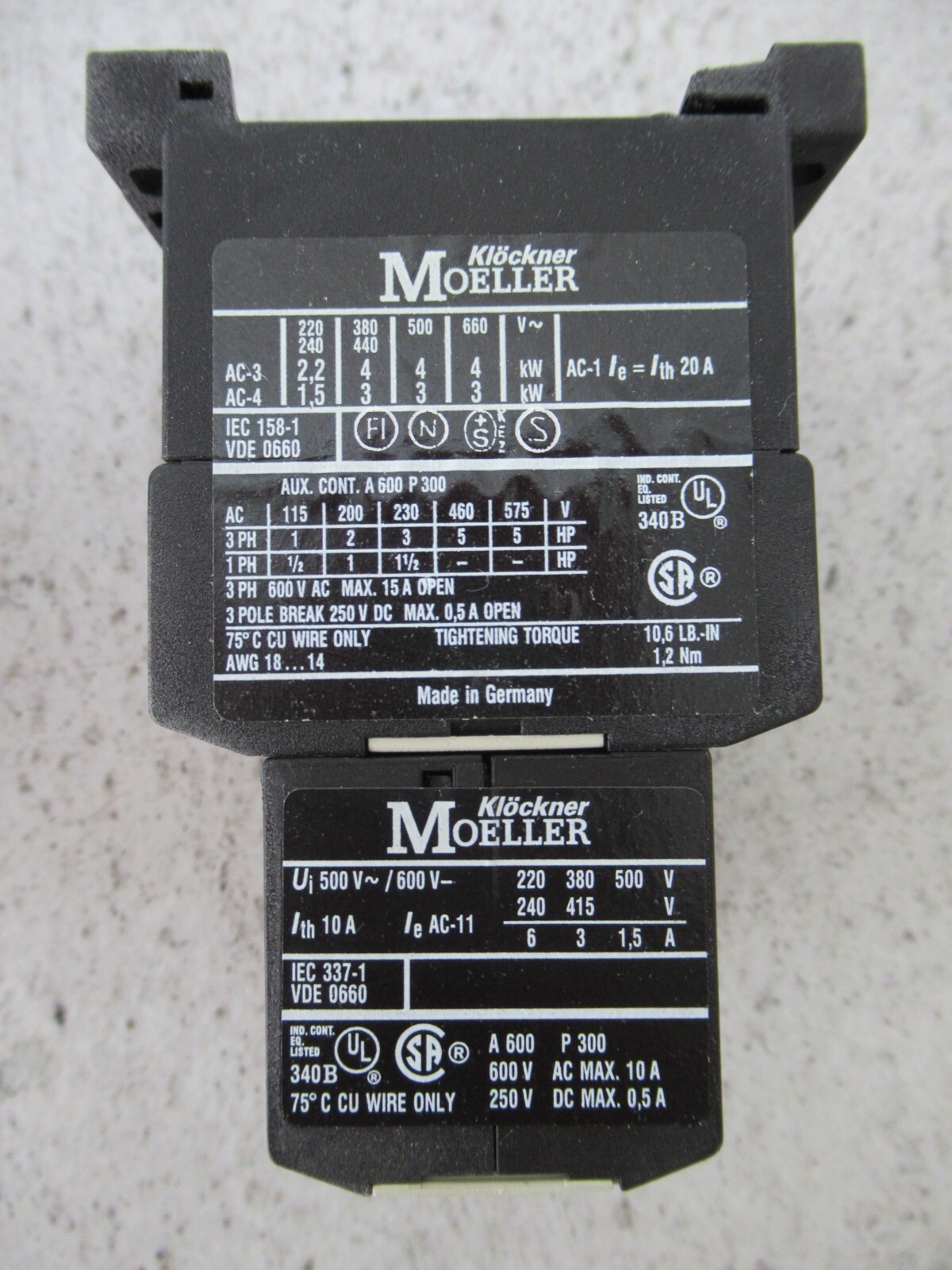 3x DIL EM-10 Hilfsschütz 220V AC mit 02 DIL EM Hilfsschalter | eBay.de