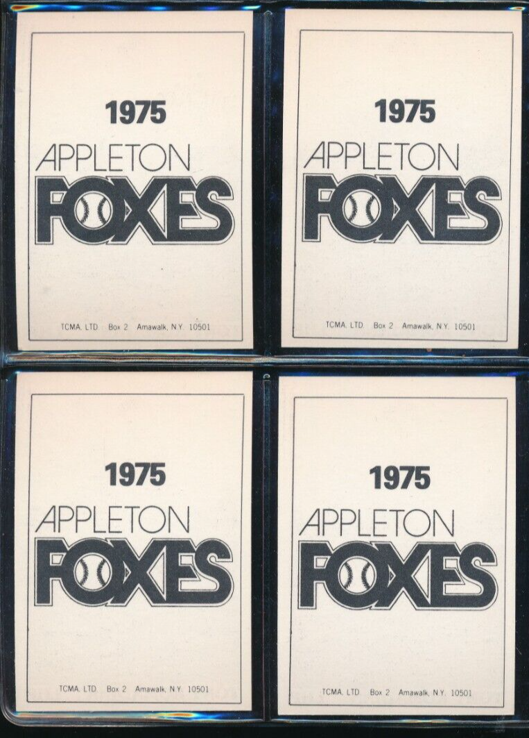 lot (4) 1975 TCMA Appleton Foxes Tony Komadina xrc cool cards | eBay