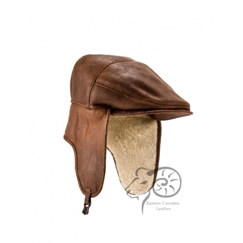 Leather and Sheepskin Cap with ear flaps | eBay