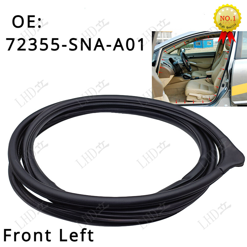 1Pc Front Left Body Side Weatherstrip Seal Fit For Honda Civic Sedan ...
