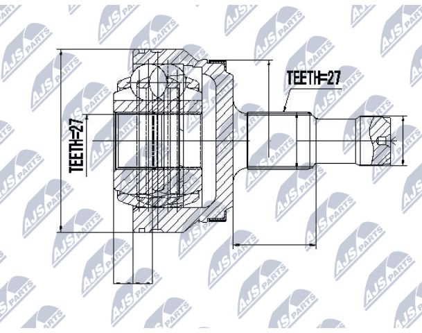 DRIVESHAFT CV JOINT KIT PAIR WHEEL SIDE REAR NPZ-ME-017 NTY 2PCS NEW ...
