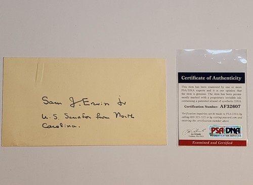 Sam Ervin Jr Watergate Autograph PSA DNA Signed Auto Richard Nixon ...