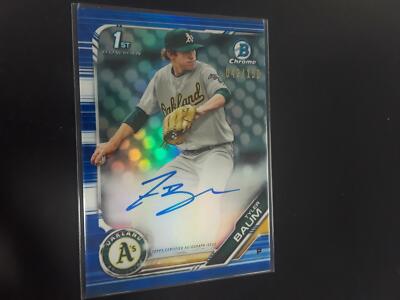 Tyler Baum 2019 Bowman Chrome Draft Auto Blue Refractor #42/150 ...