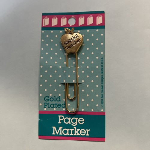 Bob Siemon Designs VTG 1991 Gold Plated Page Marker Teacher Gift Made ...