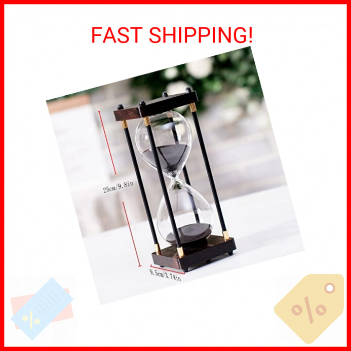 Large Sand Timer, Hourglass Timer 60 Minutes,Vintage Wooden Hour Glass ...
