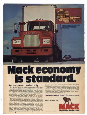 1977 Mack Trucks Ad: M Model Offset with Maxidyne-Maxitorque Powertrain ...
