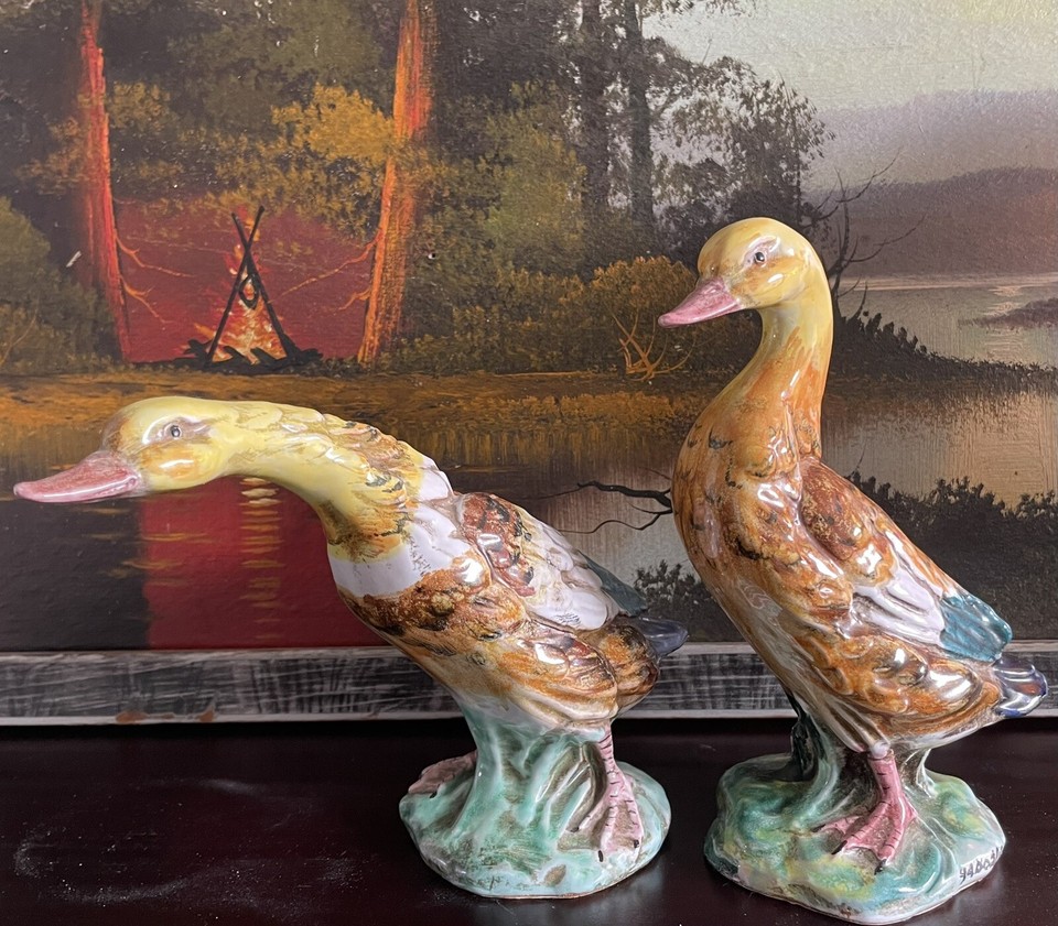 Vintage Mid Century Modern Italy Hand Painted Duck Figurines P Marioni ...
