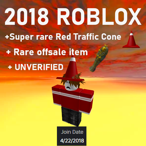 (READ DESC) Roblox 2018 RARE OFFSALE (Red Traffic Cone + Noob Backpack ...