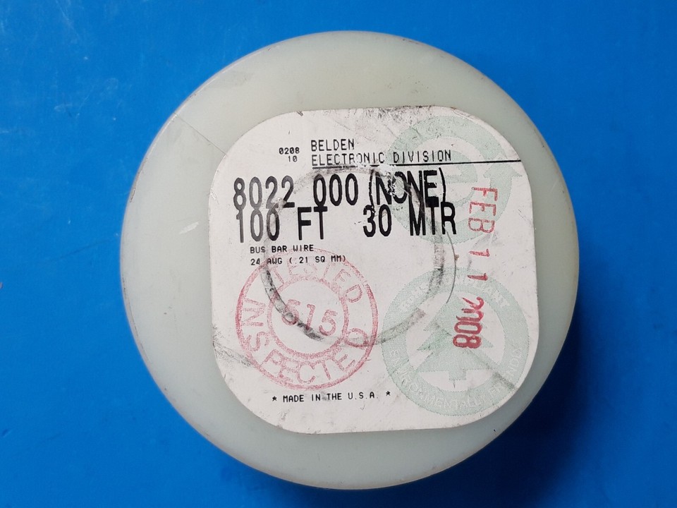 (100Ft) BUS BAR WIRE , 8022-000100 , BELDEN , 24 AWG , 30MTR , 8022-000 ...