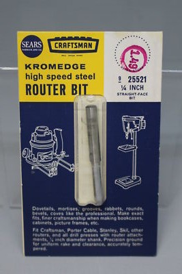 Sears Craftsman Kromedge High Speed Steel Router Bit - 1/4" - 925521 ...