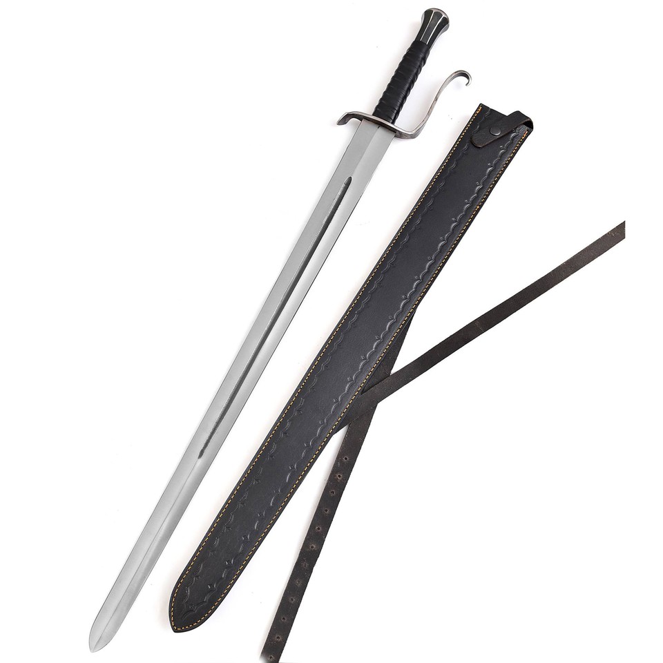 Hand-Forged Medieval Longsword | Full Tang | High Carbon Spring Steel w ...