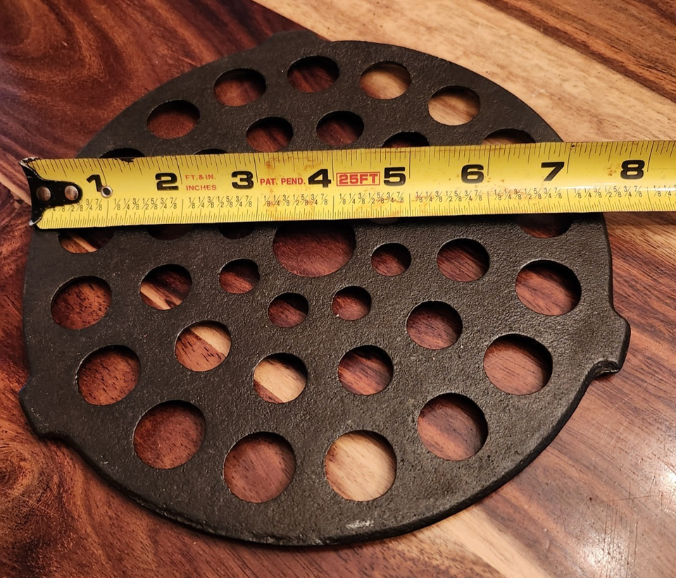Cast Iron Trivet, Unmarked, 7-3/4" (from tab to edge) | eBay