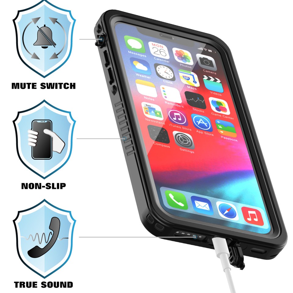 For iPhone XS Max XR X Case Waterproof Shockproof Protective Defender ...