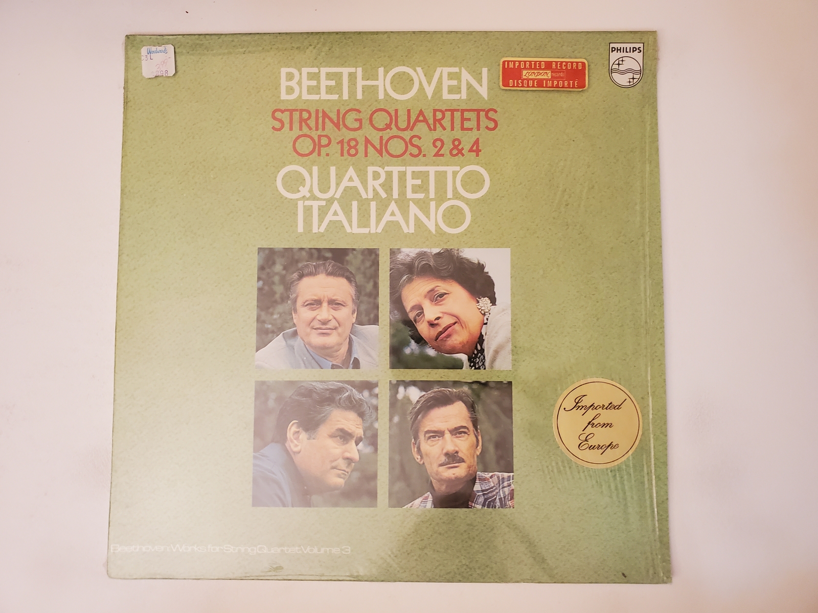 Quartetto Italiano - Beethoven String Quartets Op. 18 Nos. 2 & 4 (Vinyl ...