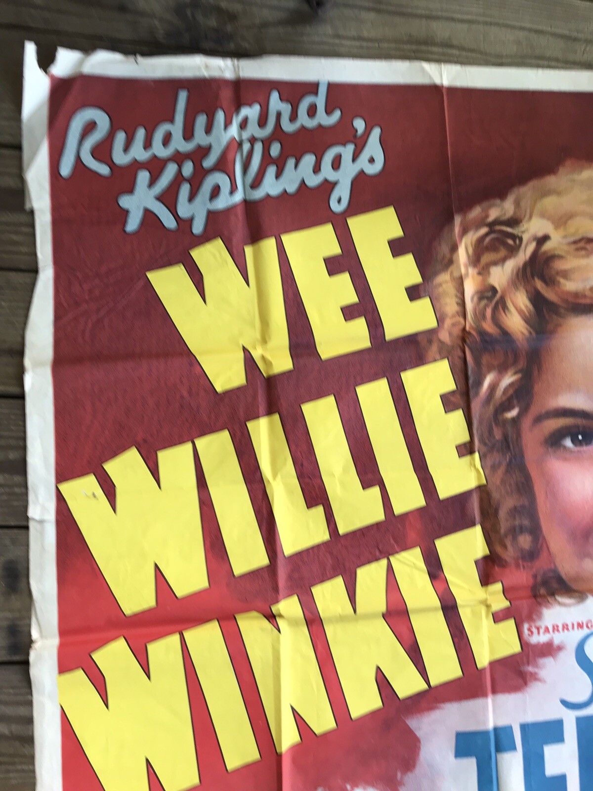 RARE Wee Willy Winkie Shirley Temple Movie Poster 77x37 Original ...