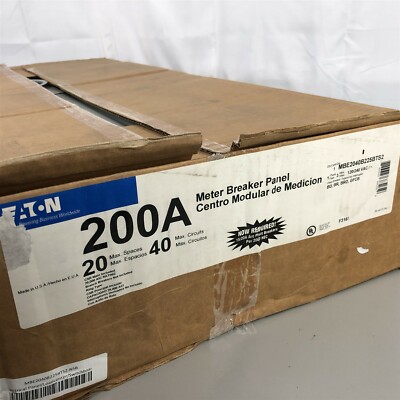 Eaton 200A Meter Breaker Panel MBE2040B225BTS2 20SP 40C 120/240V 1P 3W ...