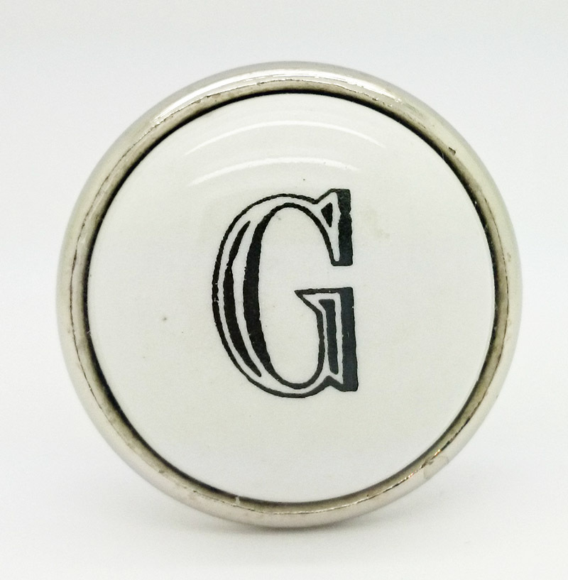 Alphabet Number Letter Cupboard Ceramic Door KNOBS Porcelain Drawer ...