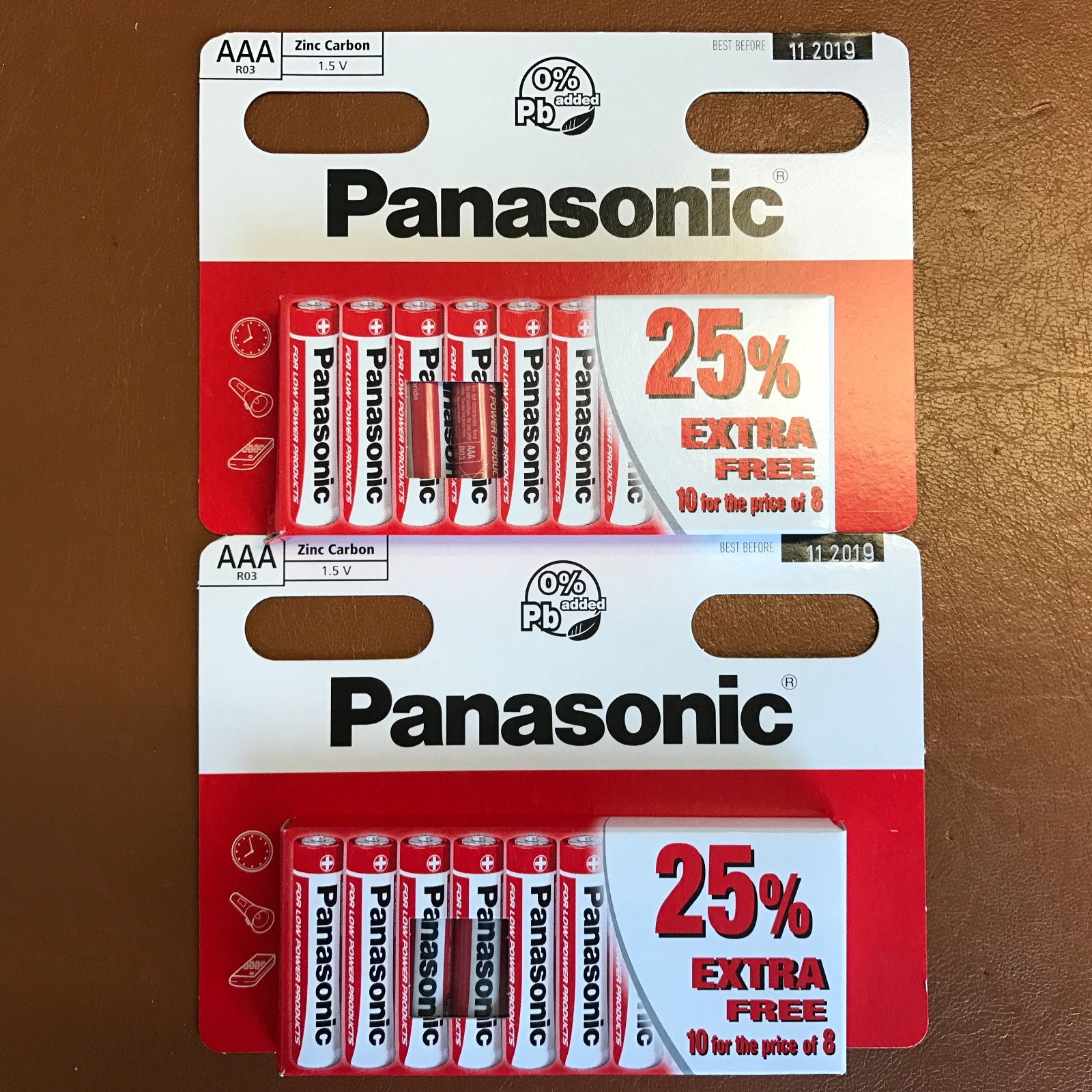 20 x AAA Genuine PANASONIC Zinc Carbon Batteries - New LR03 1.5V MN2400 ...