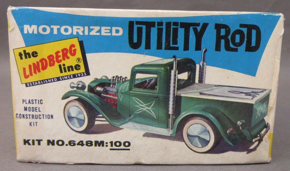 1965 Lindberg 648M:100 MOTORIZED UTILITY ROD 1/24 model kit built ...