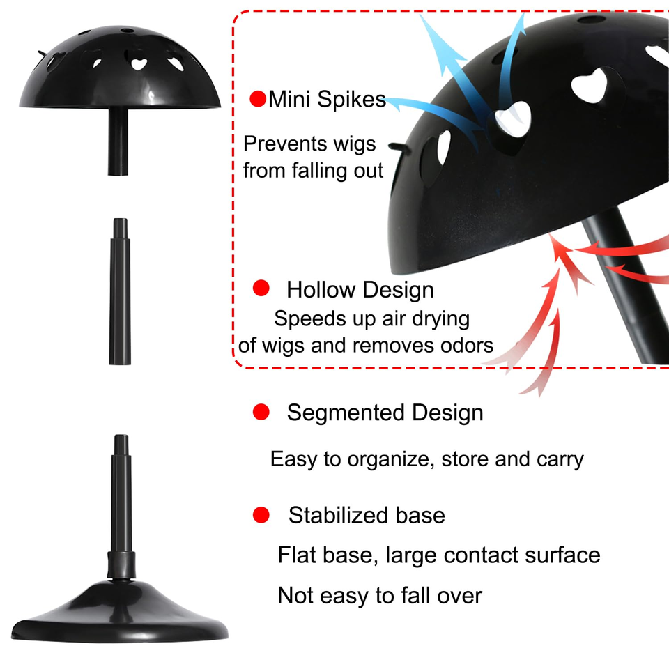 Wig Stand Adjustable Wig Holder with Lace Non-Slip Wig Head Display for ...