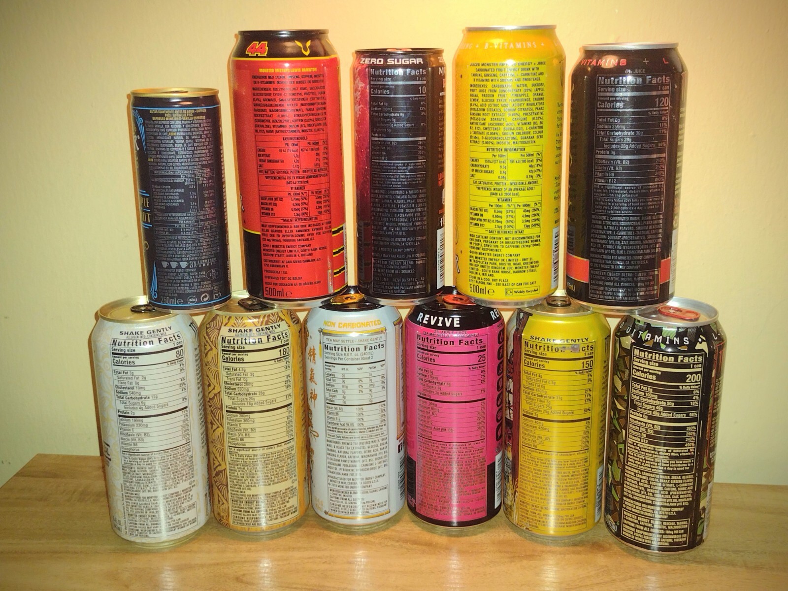 Set of 11 Rare MONSTER ENERGY DISCONTINUED FLAVORS - FULL UNOPENED CANS ...