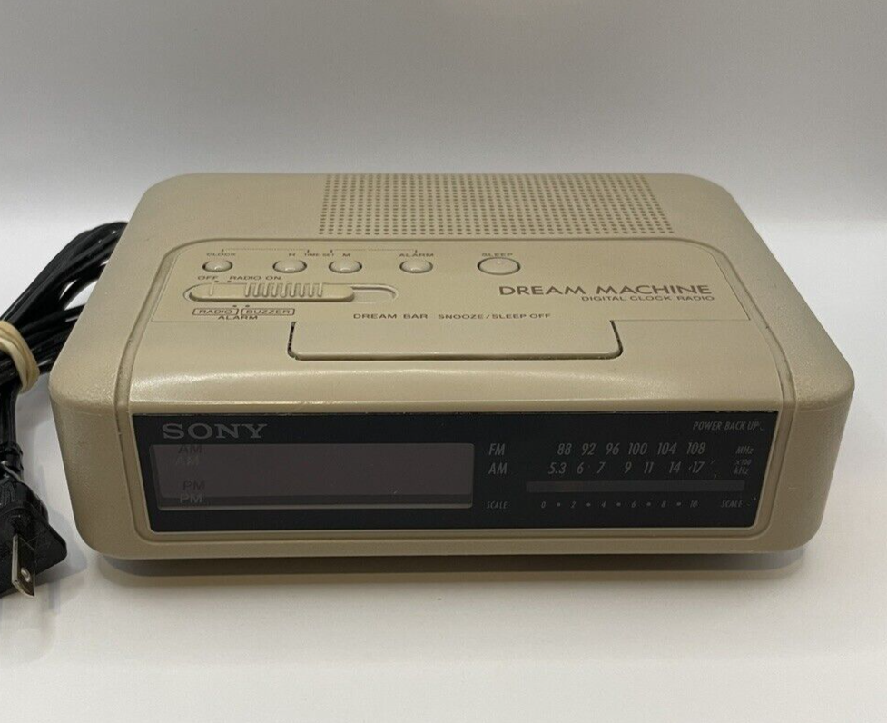 Vintage Sony Dream Machine Digital AM/FM Clock Radio ICF-C240 Tan ...