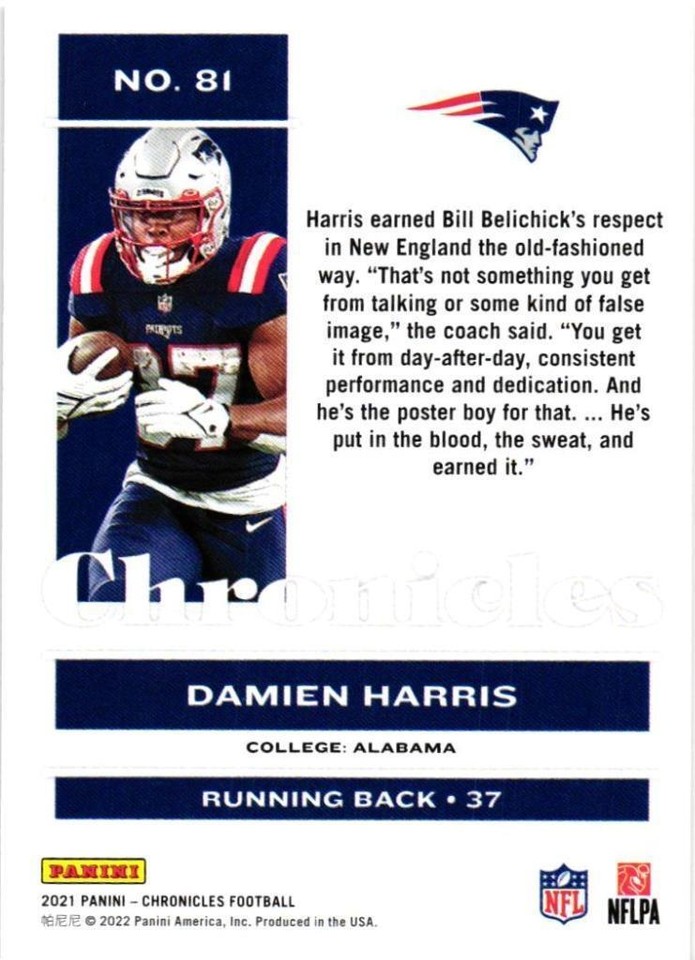 DAMIEN HARRIS Card #81 ***See Photos FREE SHIPPING B15R1S3P19 | eBay