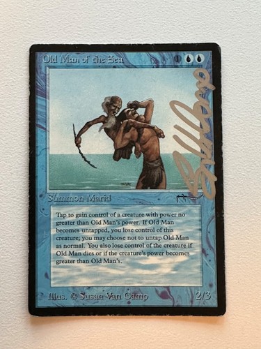 SIGNED 1994 Arabian Nights Old Man of the Sea ~ Vintage MTG/Magic ~HP ...