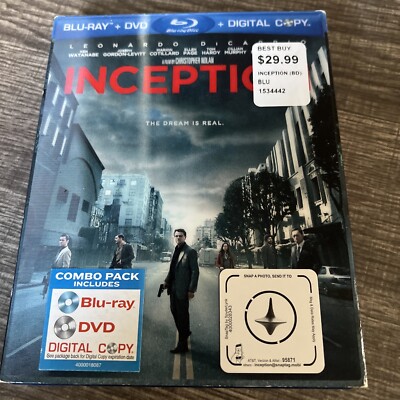 Inception (Blu-ray/DVD, 2010, 2-Disc Set) With Lenticular Slipcover ...