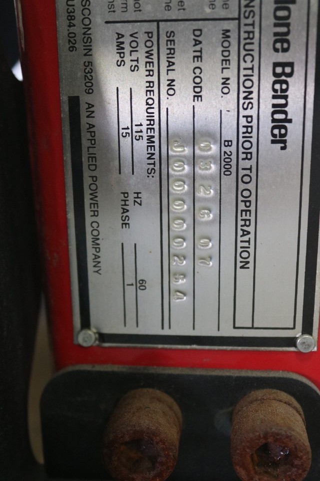 GB ENERPAC CYCLONE B-2000 CONDUIT BENDER GREENLEE 555 1/2-2" | eBay