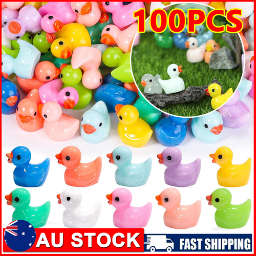 🔥100X Tiny Ducks Multi Color Little Duck Figures Mini Resin Ducks ...