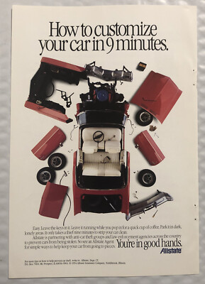 Vintage 1994 Allstate Insurance Original Print Ad Full Page - 9 Minutes ...