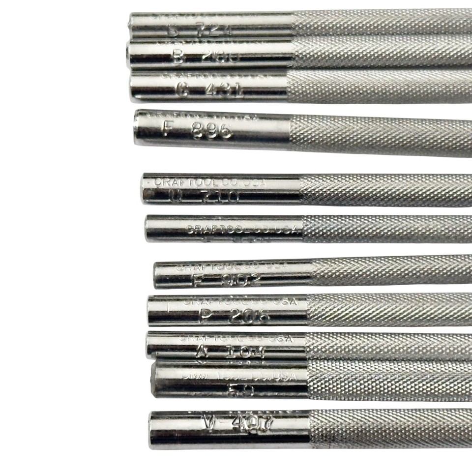 Vintage Craftool Co. Leather Craft Carving Stamp Tools & Swivel Knife ...