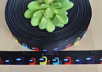 7/8 Inch (1 YD) Among Us Grosgrain Ribbon Video Game Sus Space ...