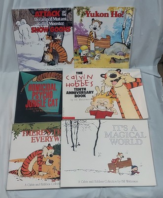 Lot Of 6 Calvin & Hobbes Bill Watterson 80s Comic Strip Paperback Books ...