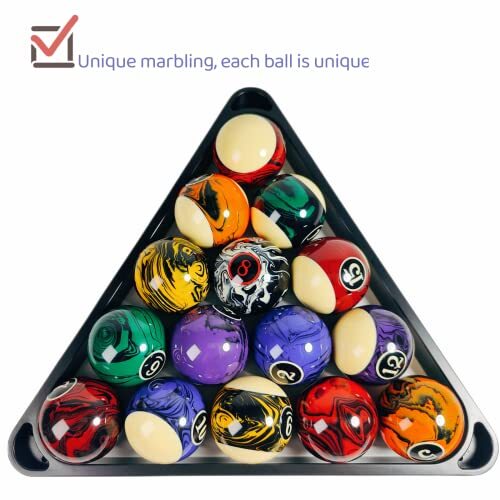 Billiard Balls Set 16 Pool Table Balls Resin Ball 2-1/4"(Several Style ...