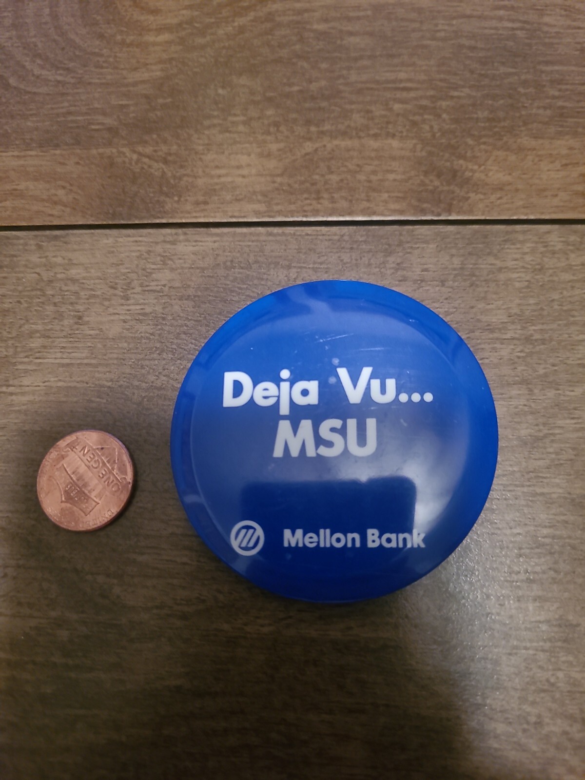 Nice Penn State PSU Mellon Bank Deja Vu...MSU Pin Button | eBay