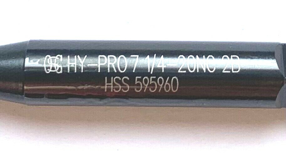 1/4-20 HYPRO-7 3FLUTE SPIRAL FLUTE BOTTOMING TAP BLACK OXIDE OSG ...