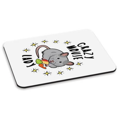 Crazy Mouse Lady Stars PC Computer mouse Mat Pad - Funny Joke Animal ...