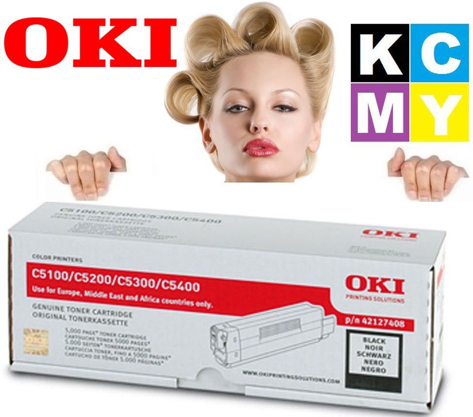 OKI GENUINE 42127408 BLACK Printer Toner Cartridge C5100/C5200/C5300 ...