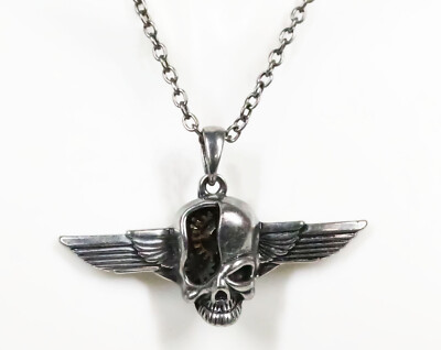 Steampunk Gearwork Cyborg Terminator Skull With Angelic Wings Pewter ...